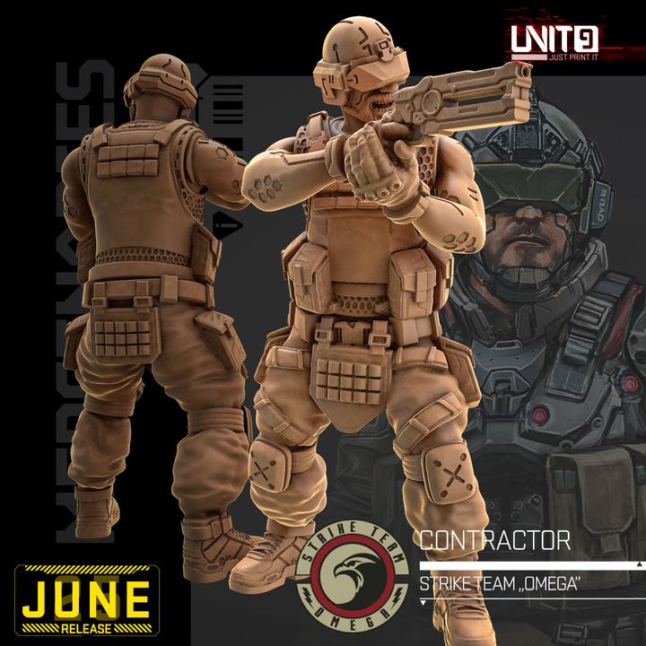 3D Printable Cyberpunk models BUNDLE - Mercenaries Strike team 'Omega ...