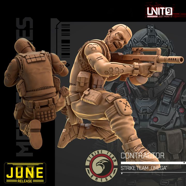 3D Printable Cyberpunk models BUNDLE - Mercenaries Strike team 'Omega' - (June25 release) by UNIT9