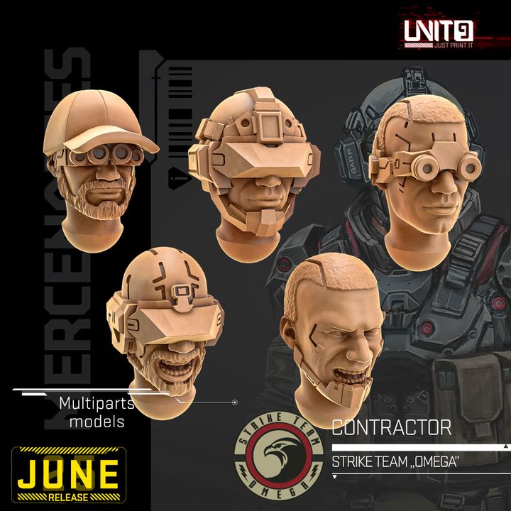 3D Printable Cyberpunk models BUNDLE - Mercenaries Strike team 'Omega' - (June25 release) by UNIT9