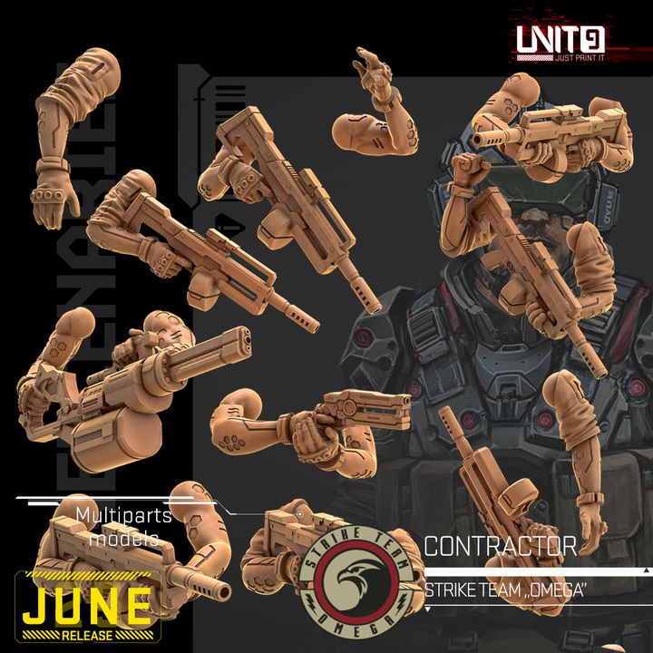 3D Printable Cyberpunk models BUNDLE - Mercenaries Strike team 'Omega' - (June25 release) by UNIT9