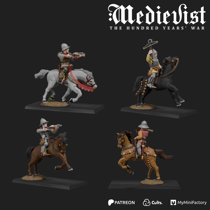 3D Printable Mounted crossbowmen with brigandine, 14th & 15th centuries ...