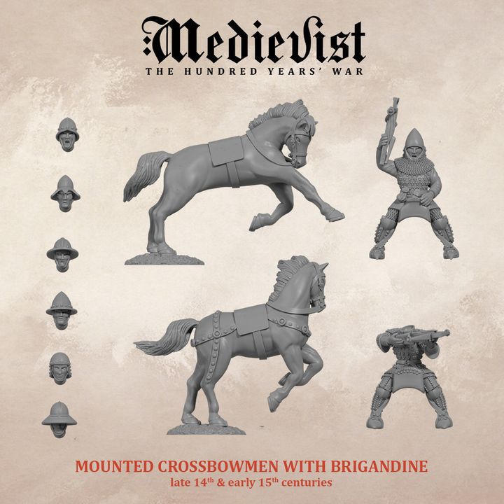3D Printable Mounted crossbowmen with brigandine, 14th & 15th centuries ...