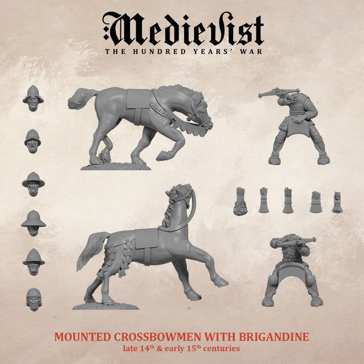 3D Printable Mounted crossbowmen with brigandine, 14th & 15th centuries ...