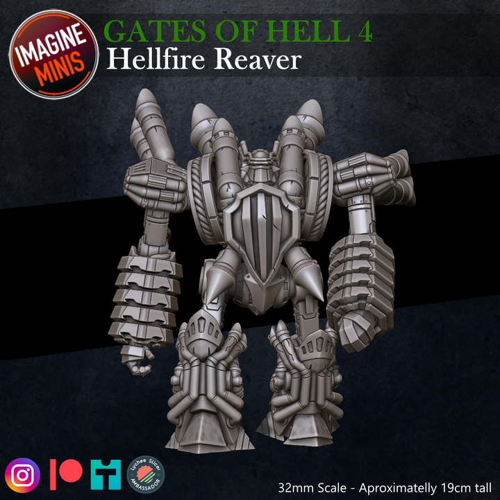 3D Printable Gates of Hell 4 - Hellfire Reaver by Imagine Minis