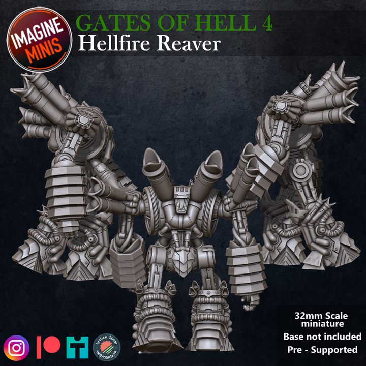 3D Printable Gates of Hell 4 - Hellfire Reaver by Imagine Minis