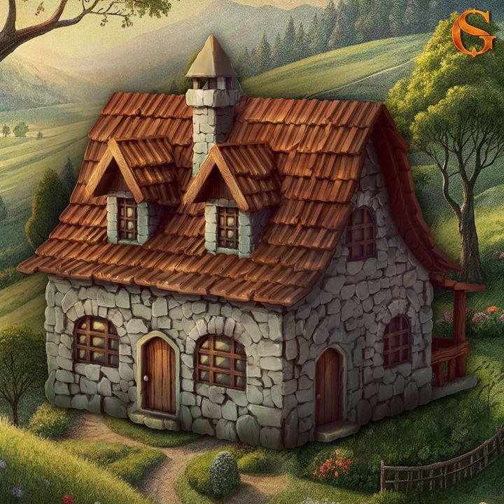 3D Printable Villager House 02 by ST