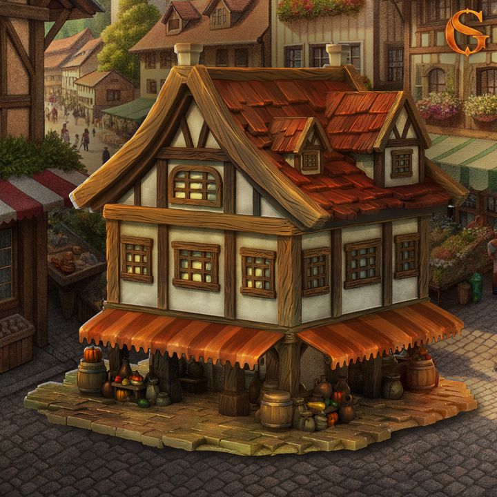 3D Printable Merchant House by SolGood Terrain