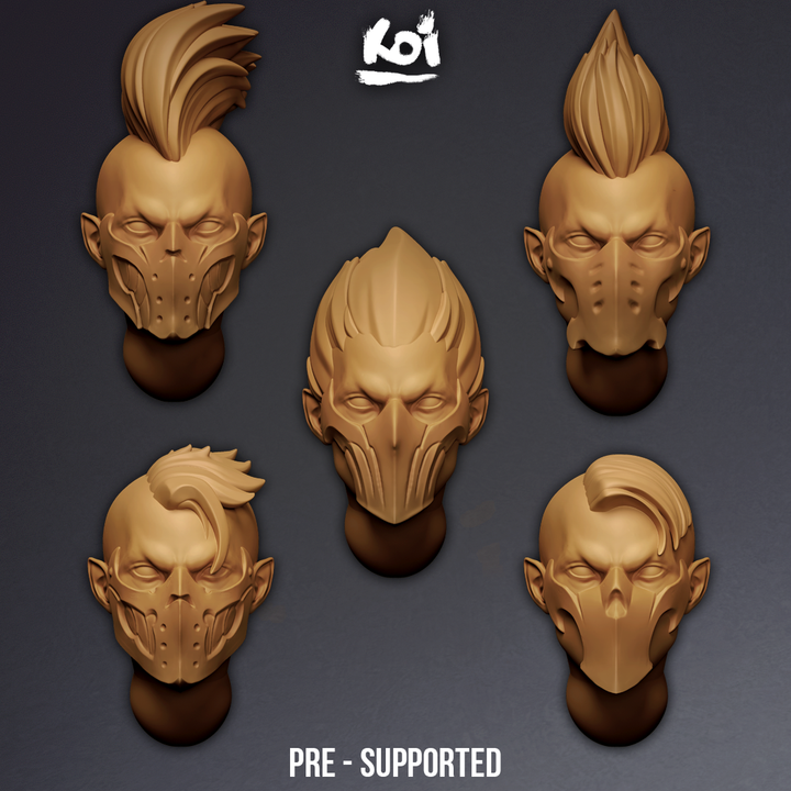 3D Printable Corsairs - Miniature Heads by DennyKoi