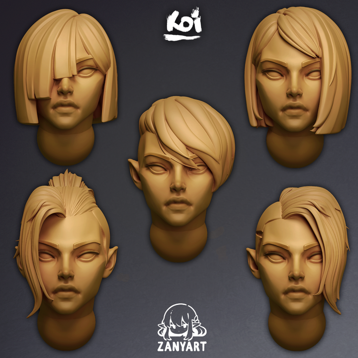 3D Printable Duskborn - Miniature Heads by DennyKoi