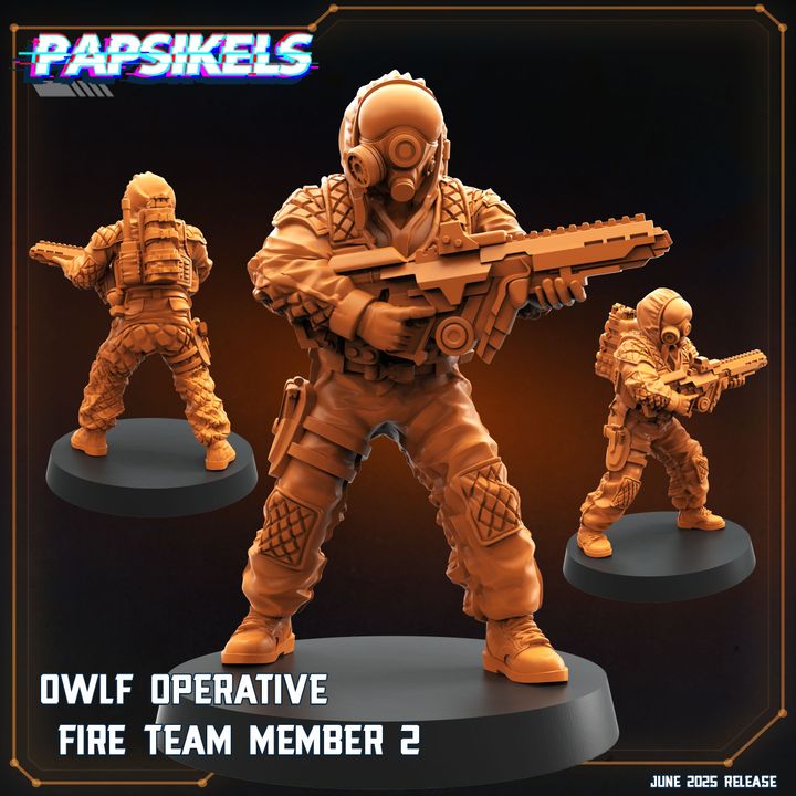 3D Printable OWLF OPERATIVE FIRE TEAM UNITS by PAPSIKELS MINIATURES