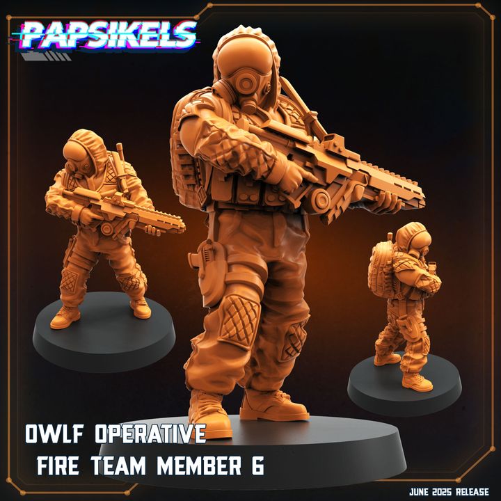 3D Printable OWLF OPERATIVE FIRE TEAM UNITS by PAPSIKELS MINIATURES