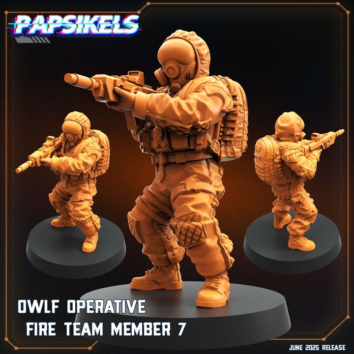 3D Printable OWLF OPERATIVE FIRE TEAM UNITS by PAPSIKELS MINIATURES