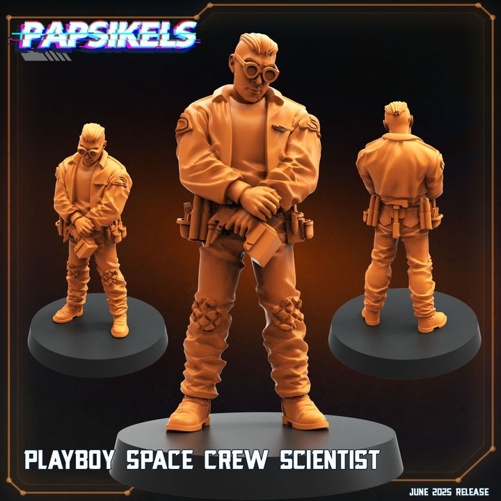 3D Printable PLAYBOY SPACE CREW SCIENTIST by PAPSIKELS MINIATURES