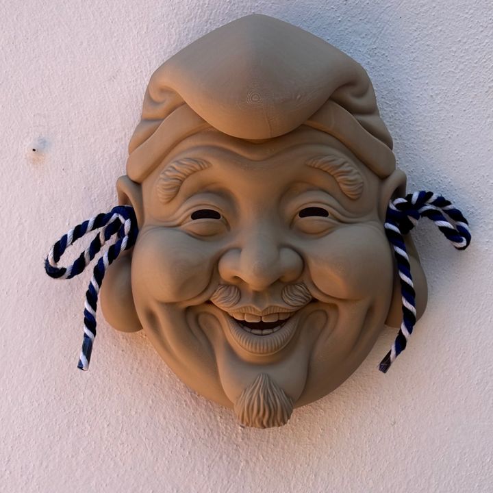 3D Printable Ebisu Japanese mask by Golden Kaeru