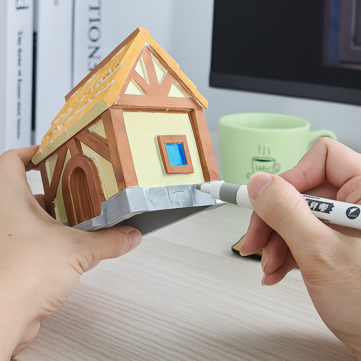 3D Printable Printable & Color Kit - Simple House by Andrew Kim