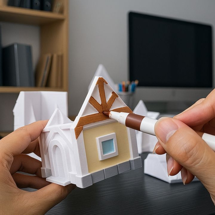 3D Printable Printable & Color Kit - Simple House by Andrew Kim