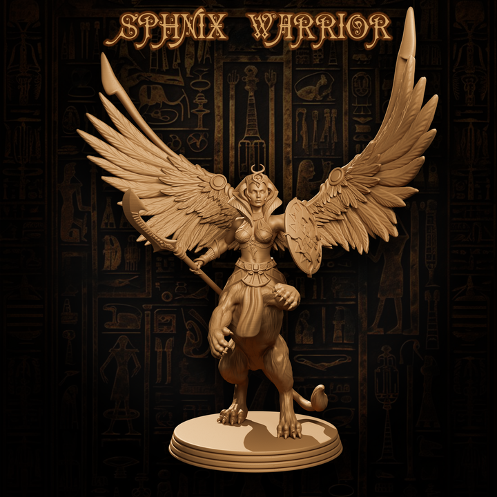 3D Printable Egyptian Sphinx Warrior – STL Files (Pose, Pin-Up, Bust – Dual Scale) by Jugglers ...