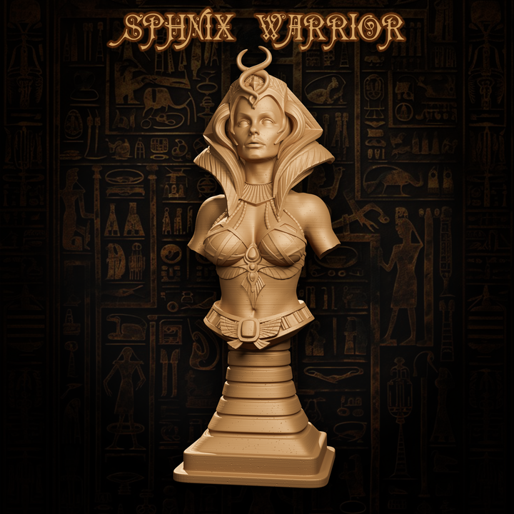 3D Printable Egyptian Sphinx Warrior – STL Files (Pose, Pin-Up, Bust – Dual Scale) by Jugglers ...