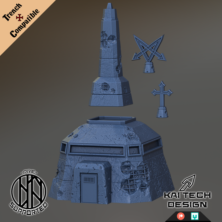 3D Printable Trench Terrain - Bunker by Kaitech