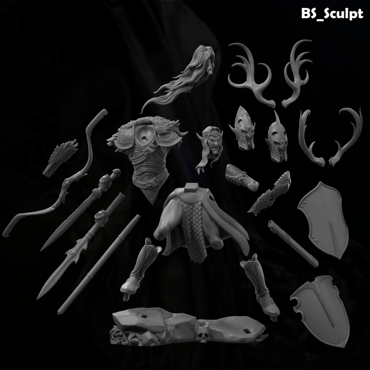 3D Printable The Forest Guardian Elf 75 mm by BS-Sculpt Bulat
