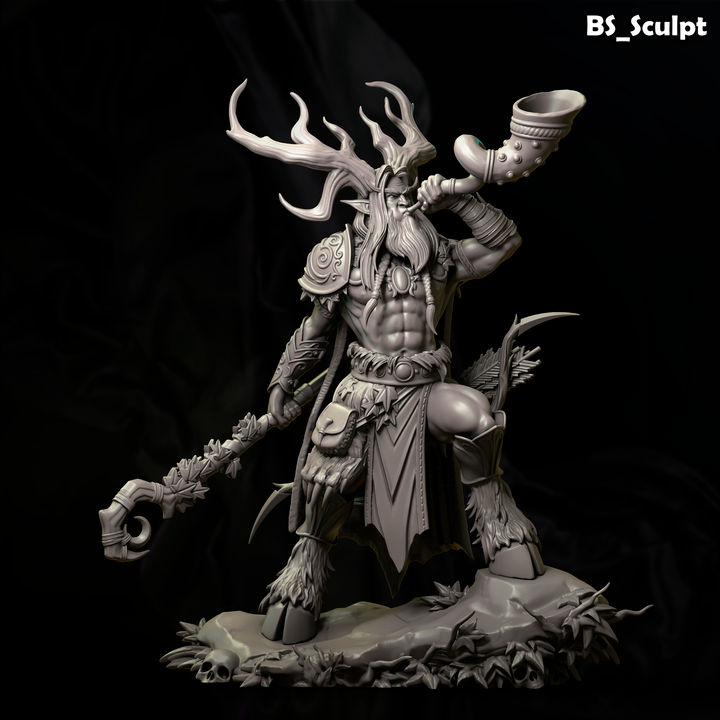 3D Printable The Forest Druid Elf 75 mm by BS-Sculpt Bulat