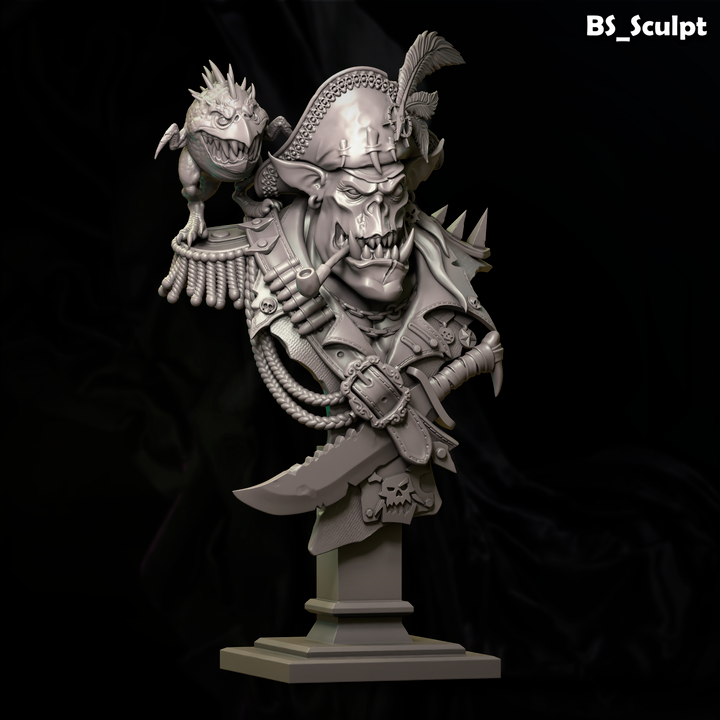 3D Printable The Crazy Orc Pirate Bust 60 mm by BS-Sculpt Bulat