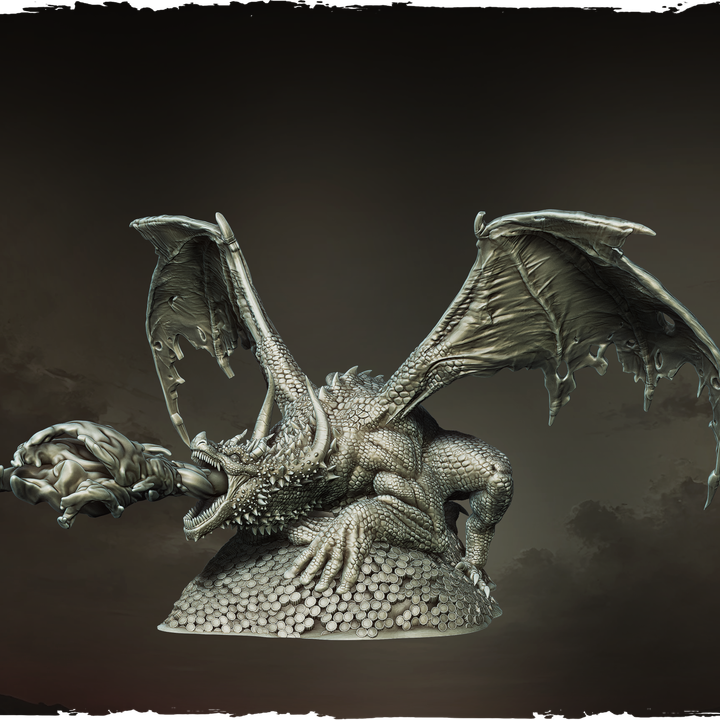 3D Print of Hoarder Dragon - Reign of Dragons by kitkelly