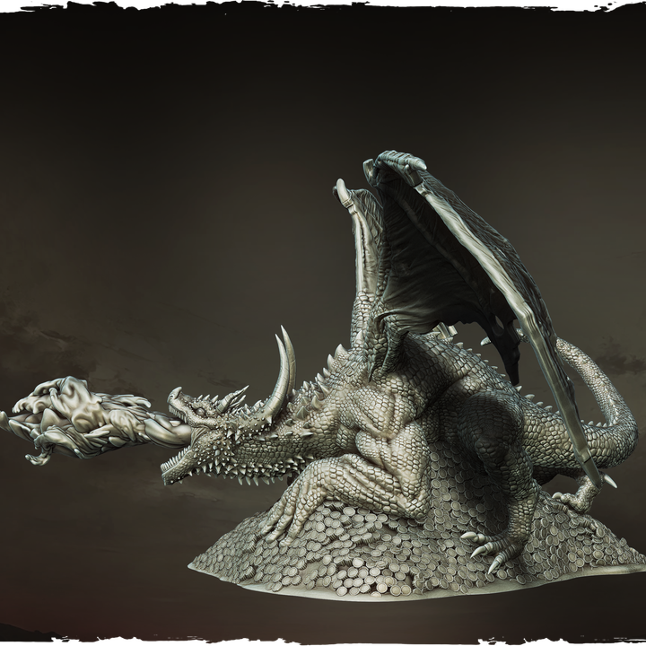 3D Printable Hoarder Dragon - Reign of Dragons by Monolith Arts