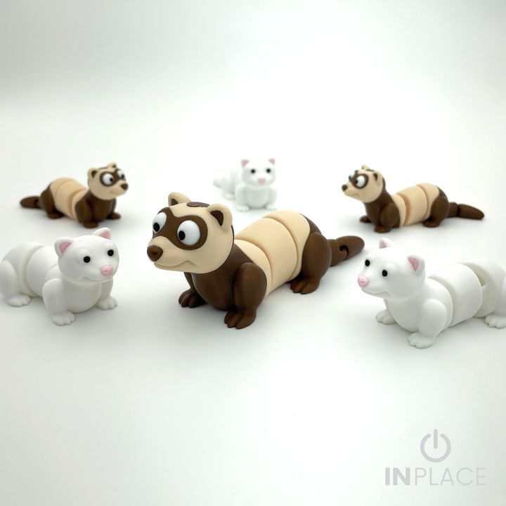 3D Printable Cute Ferret Articulated by Inplace