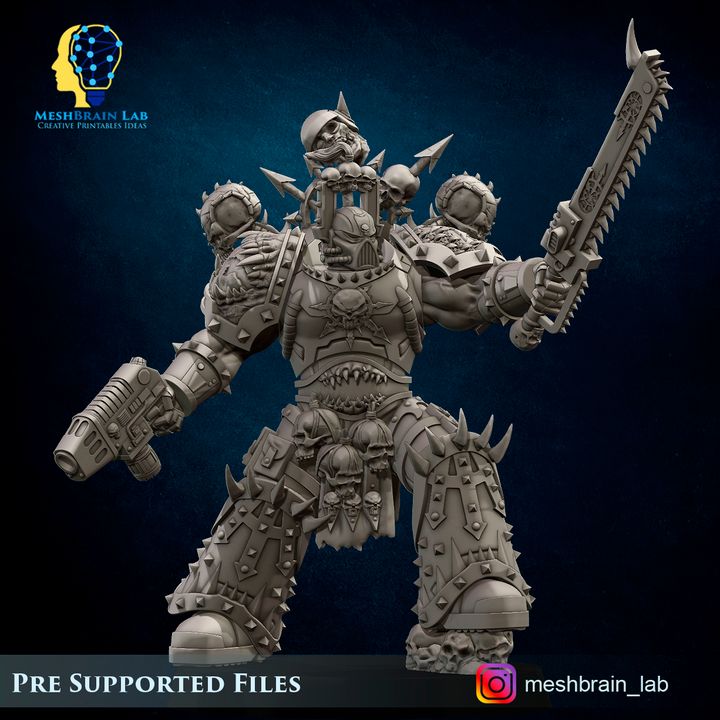 3D Printable Doom Marines - Chaos Berserker Mod. 05 by MeshBrain Lab