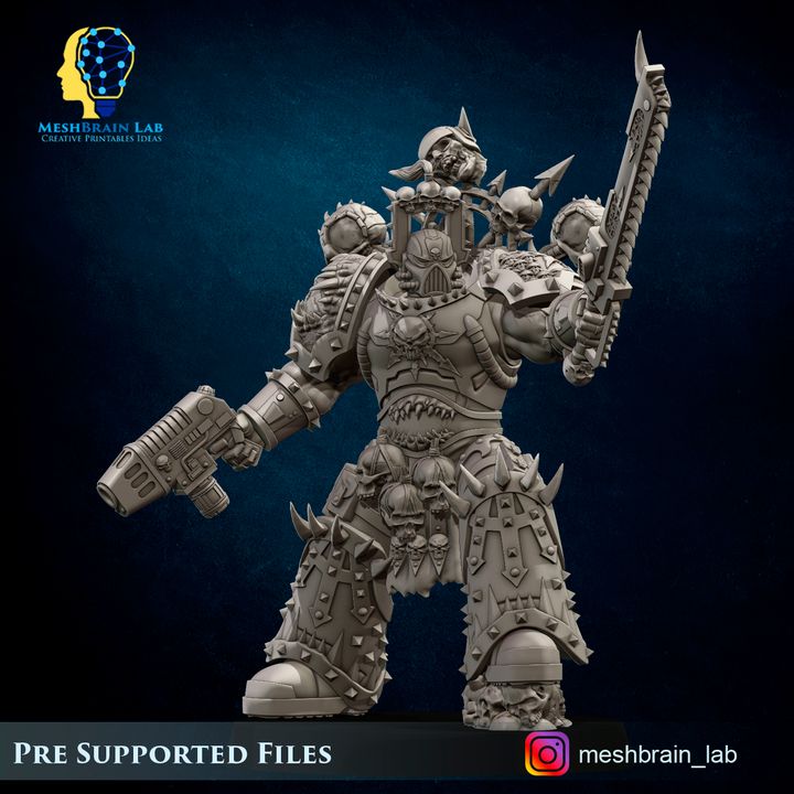 3D Printable Doom Marines - Chaos Berserker Mod. 05 by MeshBrain Lab