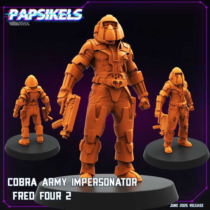 3D Printable COBRA ARMY IMPERSONATOR FRED FOUR by PAPSIKELS MINIATURES