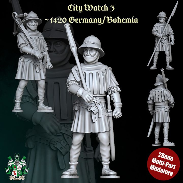 3D Printable MULTI-PART Late Medieval City Watch 3 (Crossbowman ...