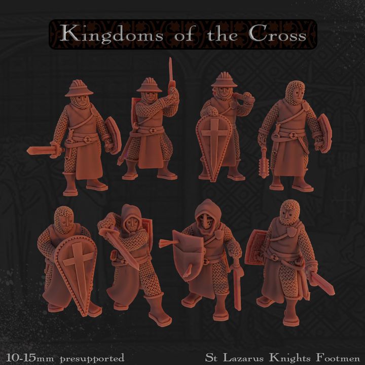 3D Printable Kingdoms of the Cross - St Lazarus Knights by The Gip
