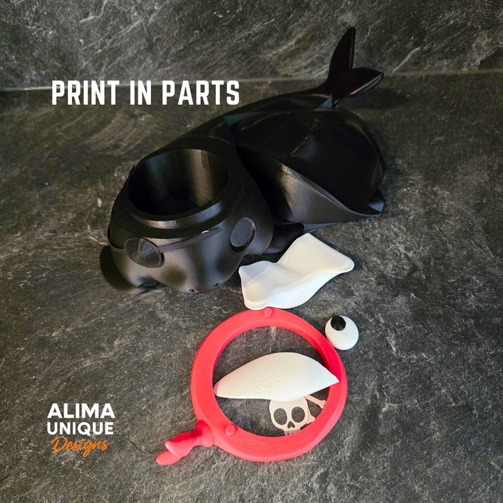 3D Printable Pirate Orca suitable for Toniebox by ALIMA UNIQUE DESIGNS