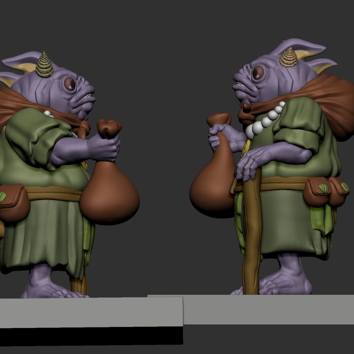 3D Printable Granny Brackenbag - Kuo-toa merchant by The Toadstool Weaver