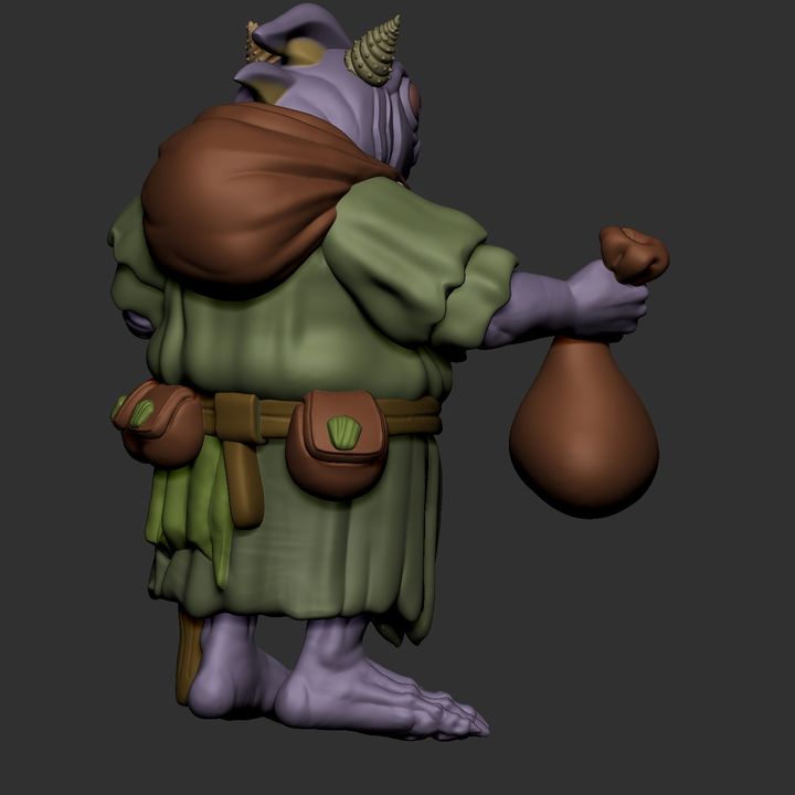 3D Printable Granny Brackenbag - Kuo-toa merchant by The Toadstool Weaver