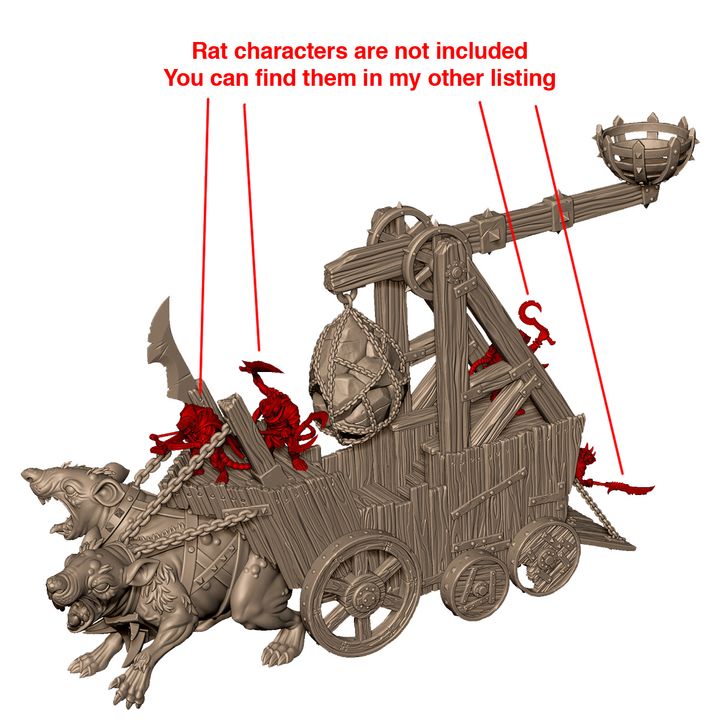 3D Printable Rat monster war wagon by Willy Kao