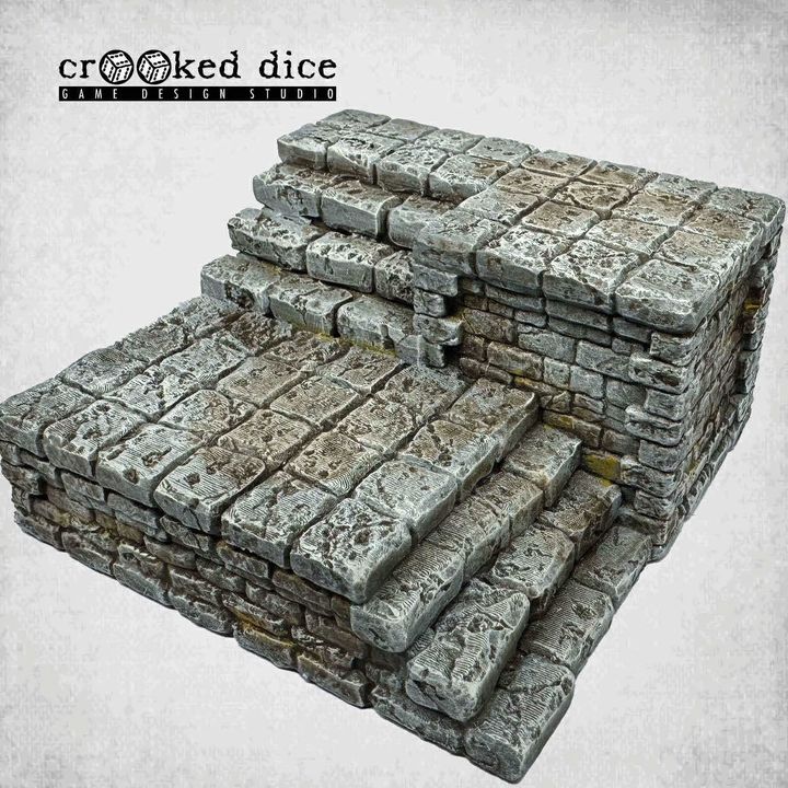 3D Printable DUNGEON BLOCKS STAIRS SET by Karl Perrotton