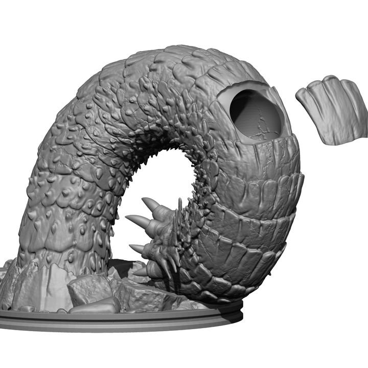 3D Printable PURPLE WORM DICE TOWER by DRAGONSCAVE