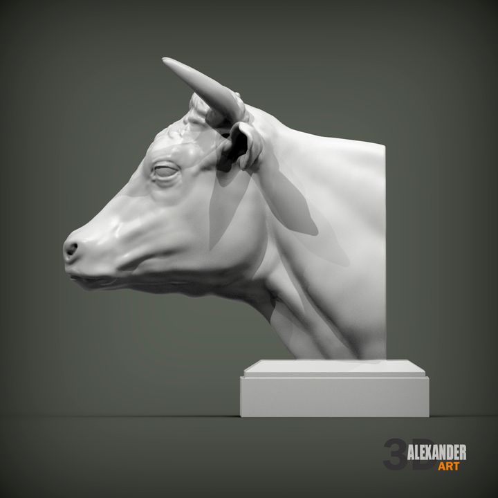3D Printable Cow bust by Alexander3dart
