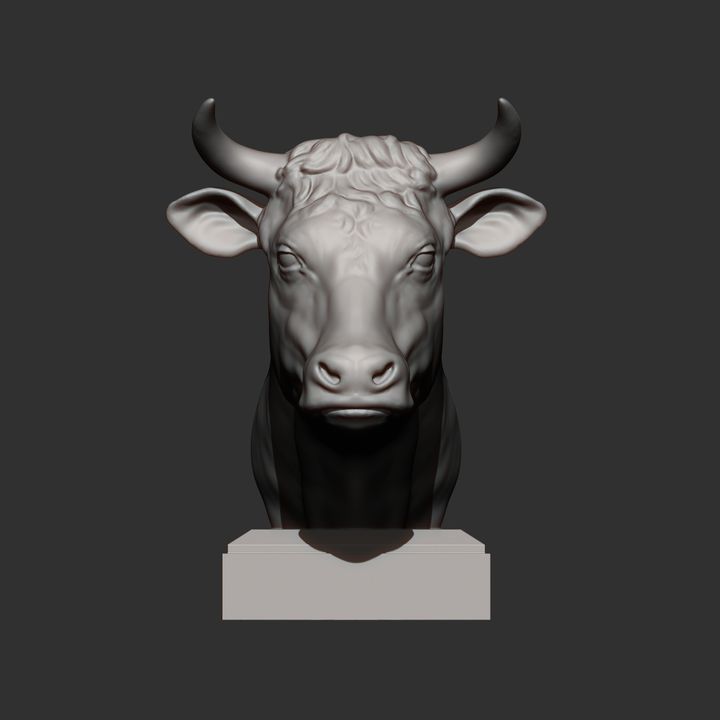 3D Printable Cow bust by Alexander3dart