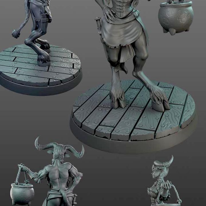 3D Printable Fantasy Bar with Fantasy Barmaids! (Part 3) Miniature STLs ...