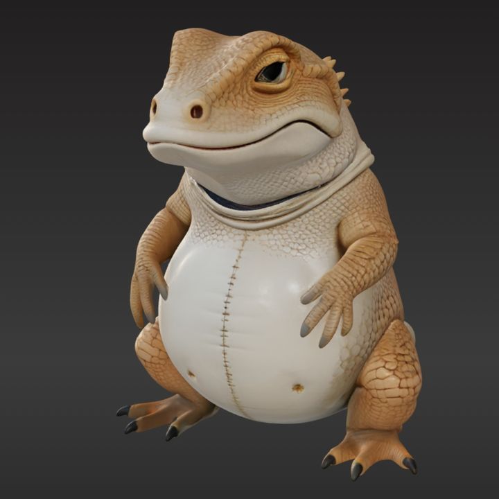 3D Printable Fat monitor lizard by Green Isand Pet