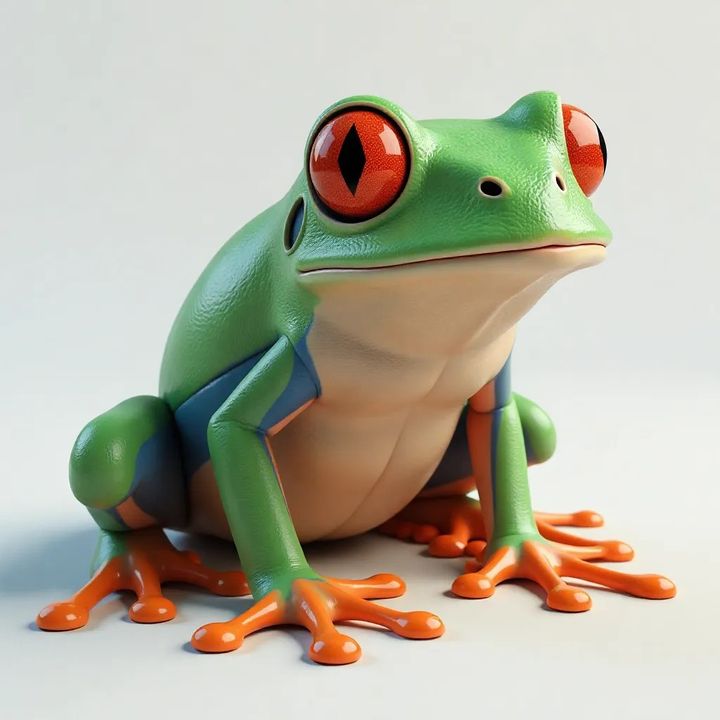 3D Printable red eyed tree frog by Green Isand Pet