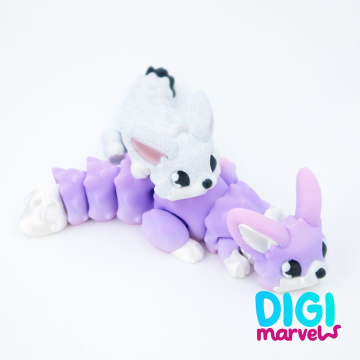 3D Printable Fennec Fox Flexi + Keychain by DIGIMarvels