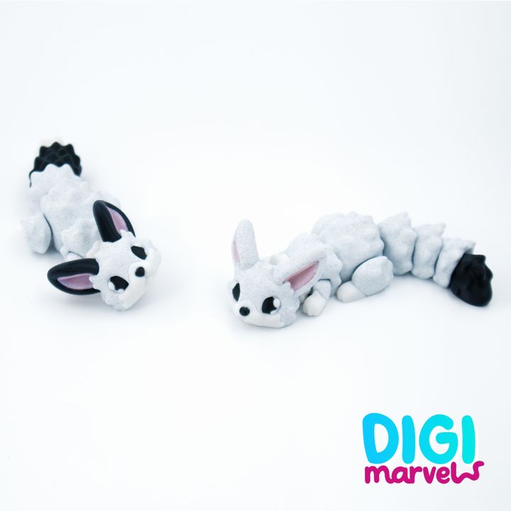 3D Printable Fennec Fox Flexi + Keychain by DIGIMarvels