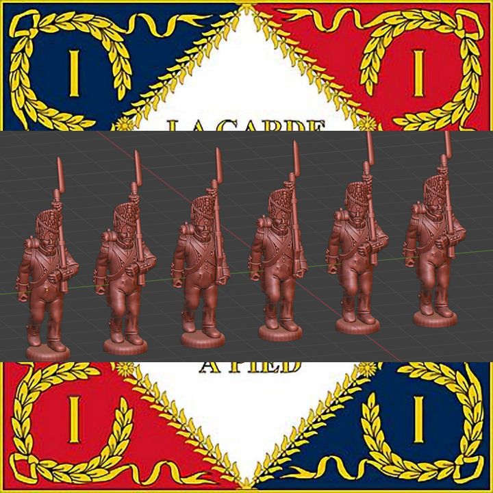 3D Printable 28mm Napoleonic French Line Infantry Grenadiers campaign ...