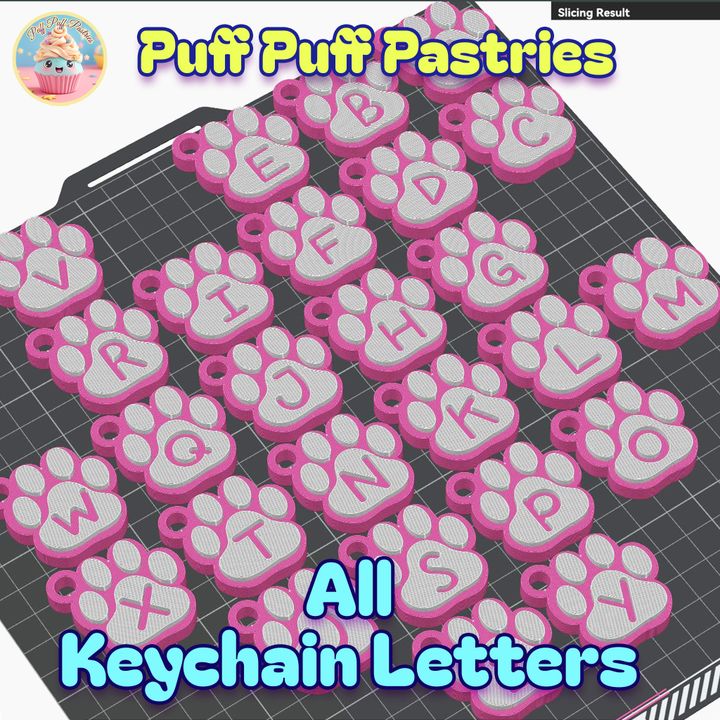 3D Printable Paw Keychain Letters STL + 3MF Bundle Set Alphabet Pack by ...