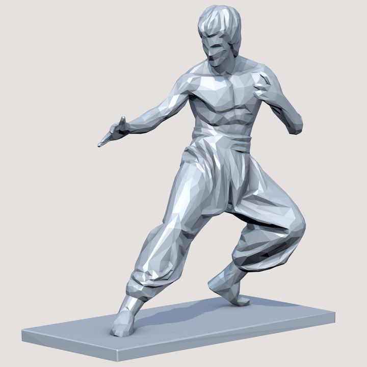 3D Printable Bruce Lee Low Poly by 1xMerch